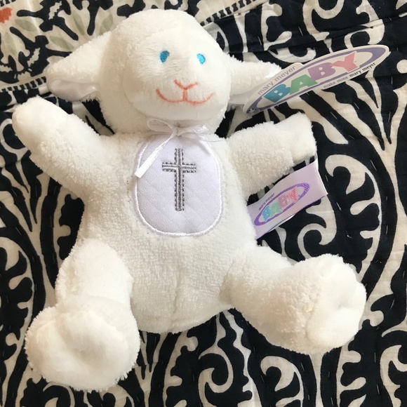 Mary Meyer | Toys | Brand New Squishy Baby Lamb Cross Baptism ...